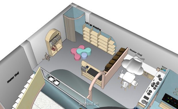 Mô Hình KidZone Kết Hợp Quán Cafe Cao Cấp Kohi Kafei