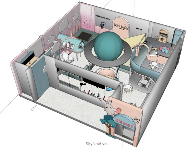 Mô Hình KidZone Kết Hợp Quán Cafe Cao Cấp Kohi Kafei